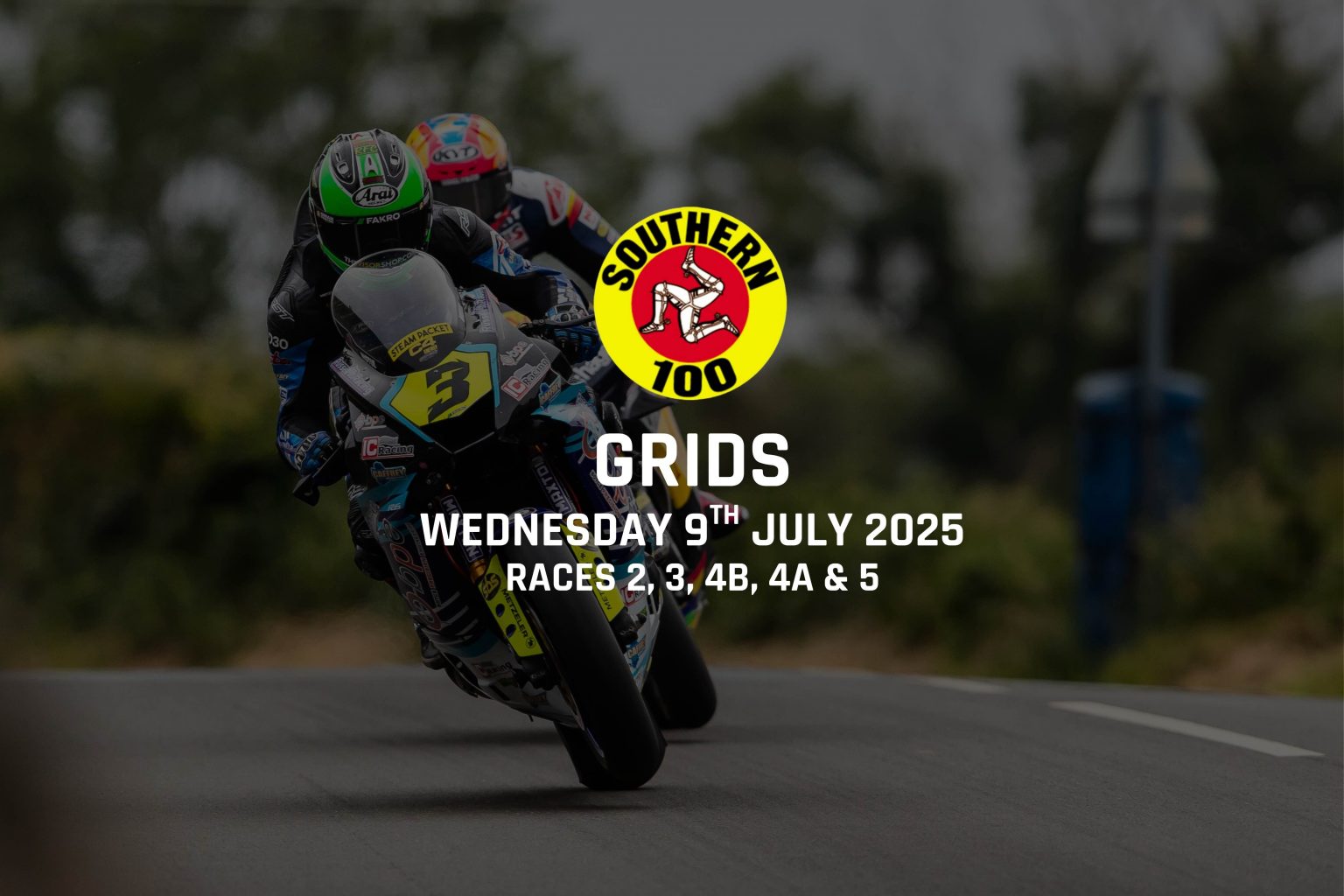 Grids for Wednesday 9th July 2025 - Southern 100 Road Races